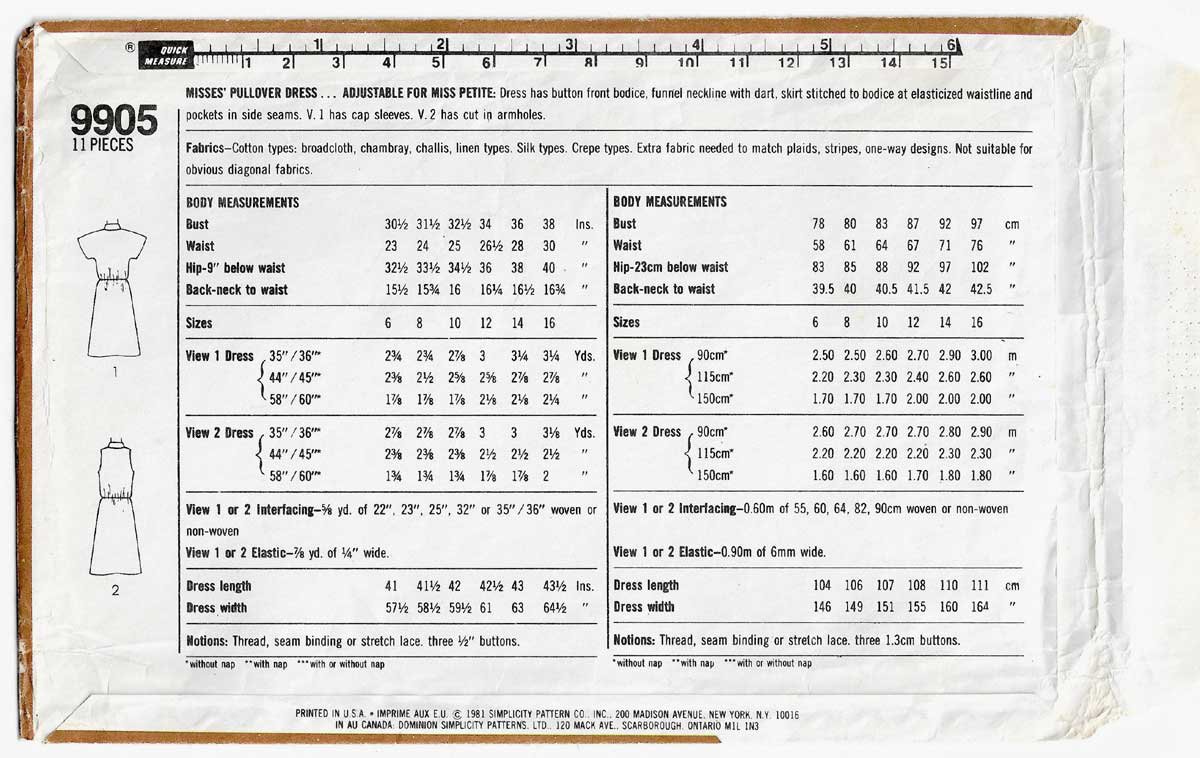 Women's Dress Sewing Pattern, Sleeveless or Cap Sleeves Misses Size 12 ...