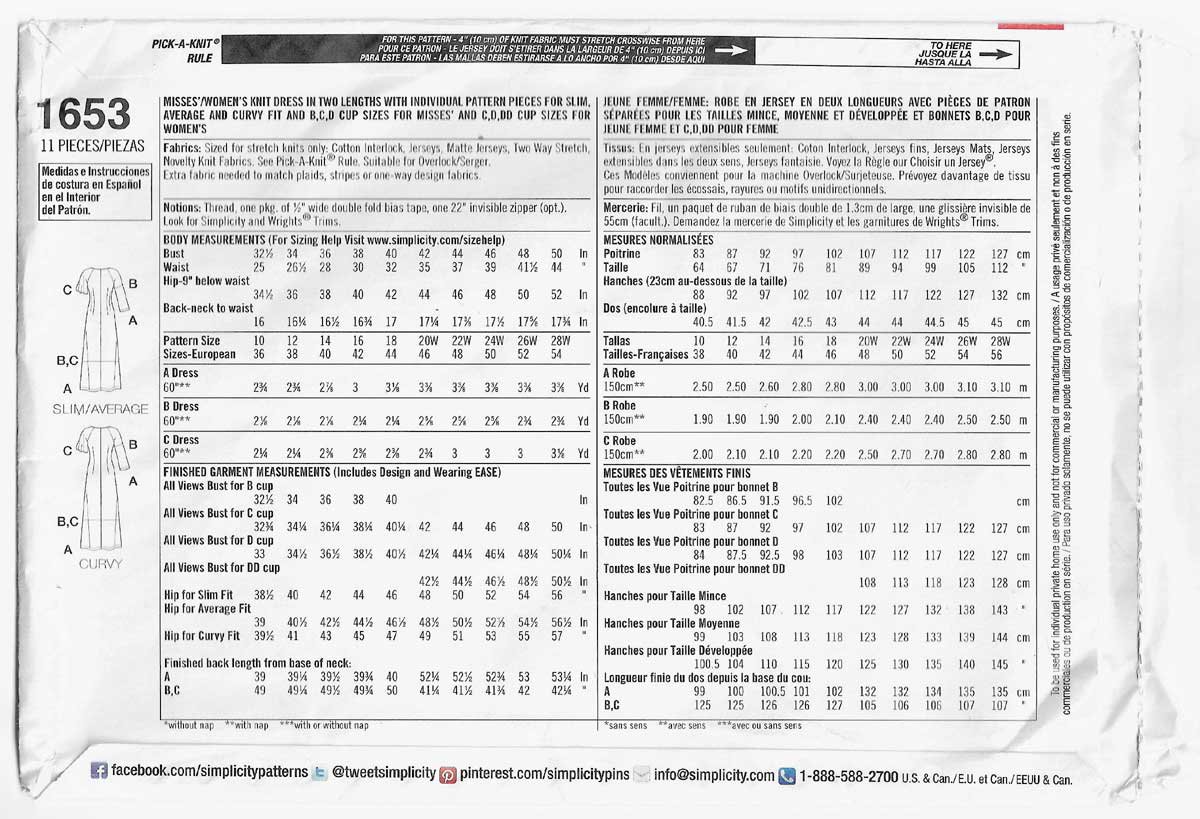 Women's Mock Wrap Dress Sewing Pattern Misses' Size 10-12-14-16-18 ...