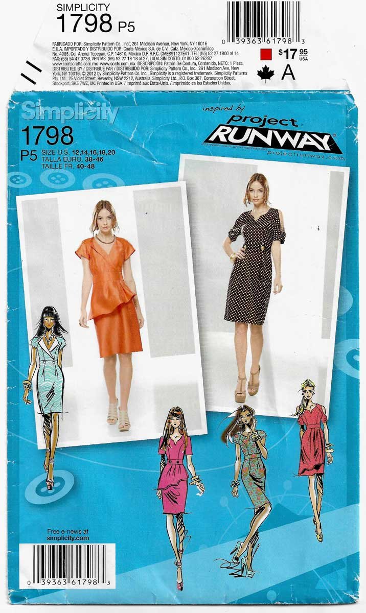 Women's Dress, Project Runway Sewing Pattern Size 12-14-16-18-20 UNCUT ...