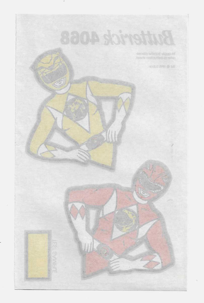 Power Rangers T-Shirts Sewing Pattern Size 4-5-6-7-8-10-12-14 Vintage ...