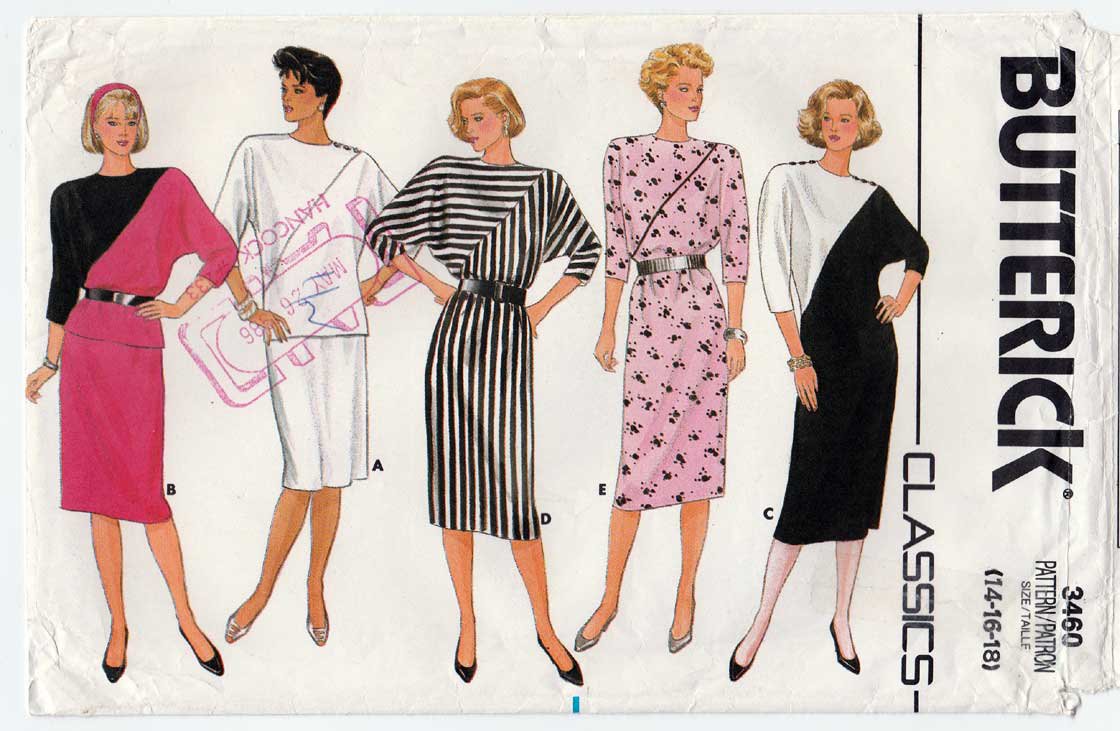 Women's Pullover Dress, Top, Straight Skirt Pattern Misses Size 14-16 ...