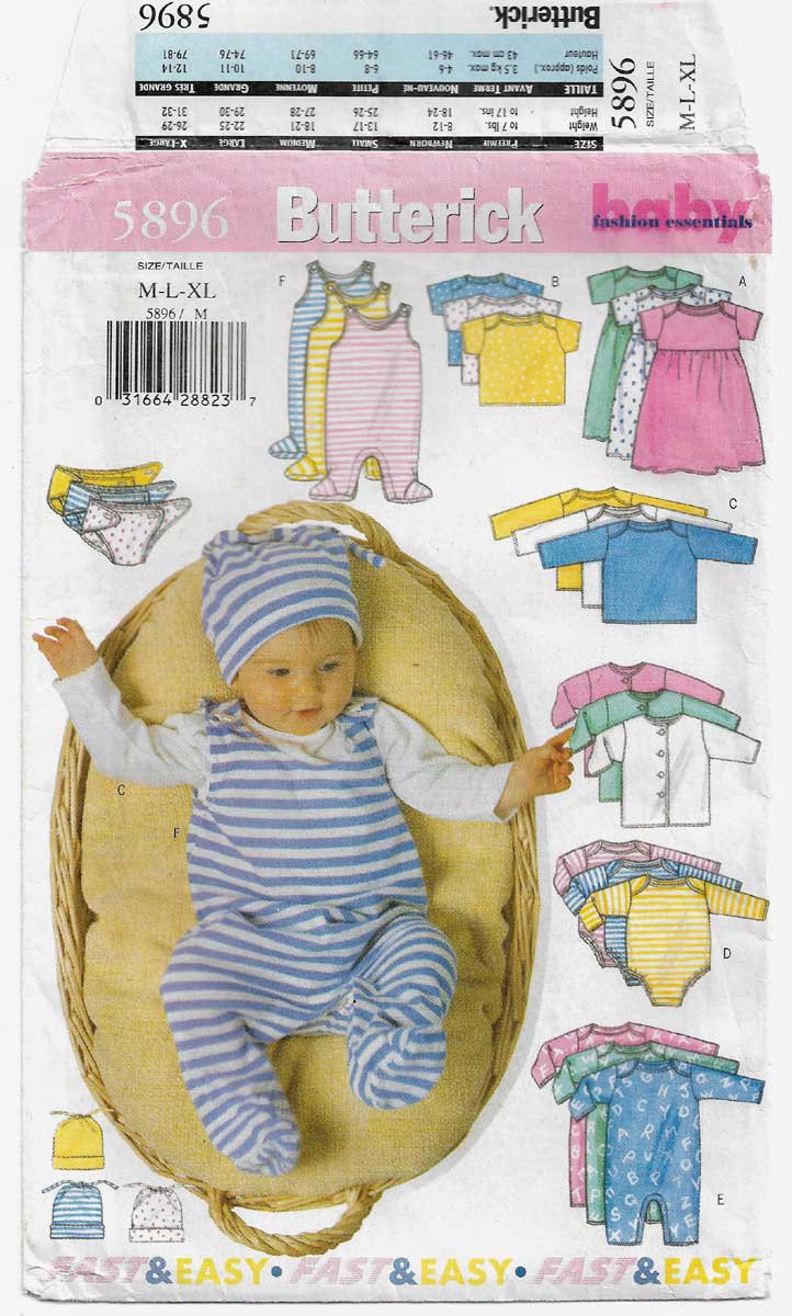 Infants Jacket, Dress, Top, Romper, Diaper Cover, Hat Sewing Pattern ...