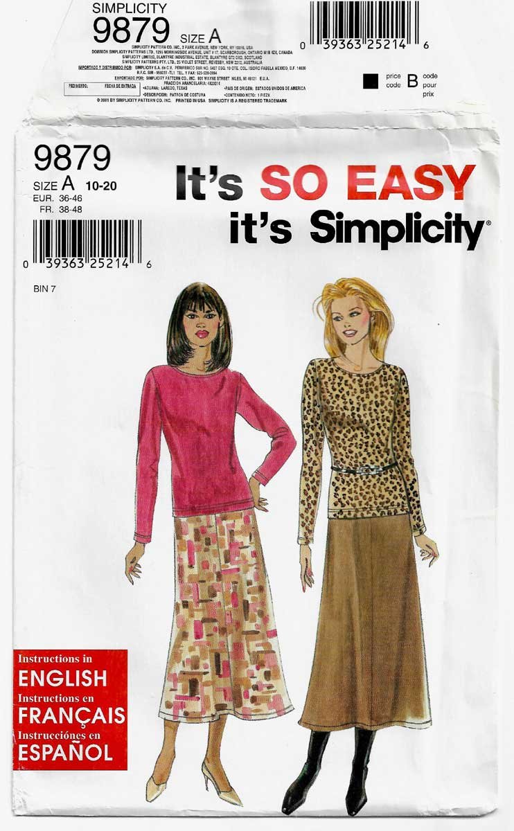 Women's Skirt and Knit Top Sewing Pattern Size 10-12-14-16-18-20 UNCUT ...