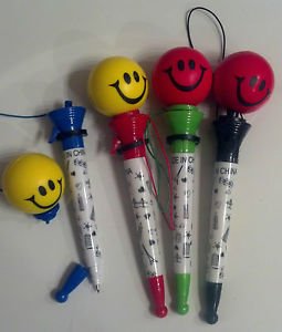 Smiley Face "Jump Pen", yellow face with blue housing