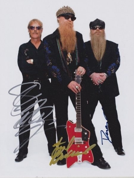 Original ZZ TOP Signed Autographed by ALL 3 8X10 Photo Picture w/COA
