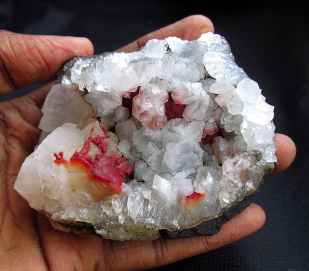 STUNNING RED FLUORITE, CALCITE AND MM QUARTZ MINERALS CLUSTER FORMATION ...
