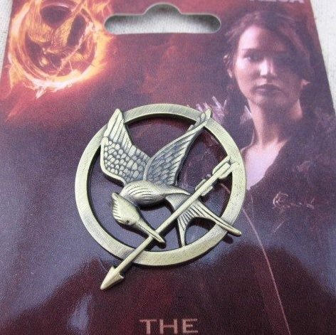 #4 The Hunger Games Mockingjay Pin Bronze Katniss Everdeen Bird Badge Prop Brooch Tribute Token