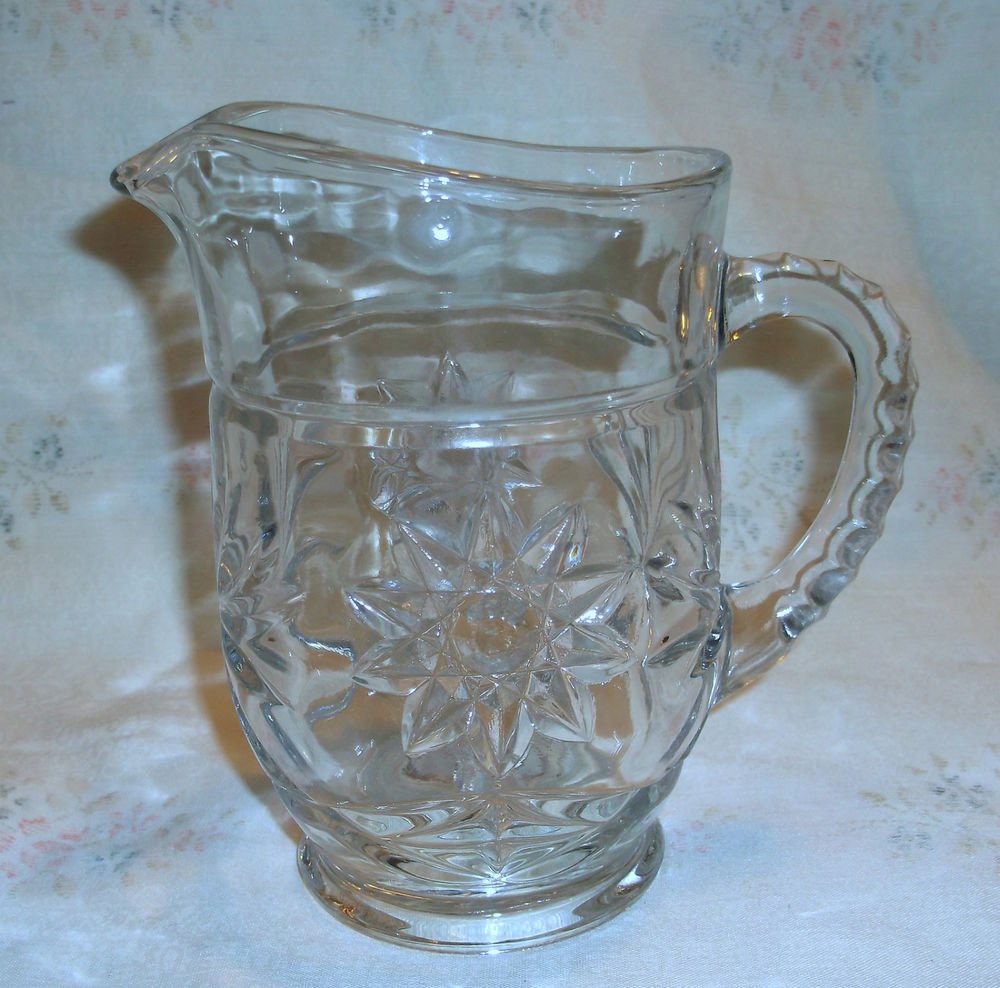 Vintage EAPG Star of David Small Pitcher from Anchor Hocking
