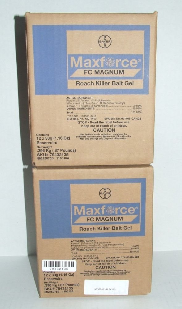 Maxforce FC Magnum Cockroach Bait Gel with .05% Fipronil 2 cases (24 tubes)