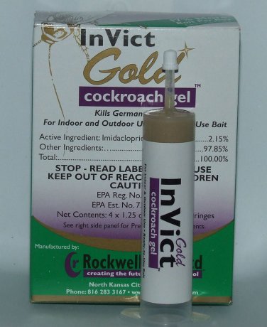 InVict Gold Cockroach Gel Bait imidacloprid 20 tubes of roach bait with ...