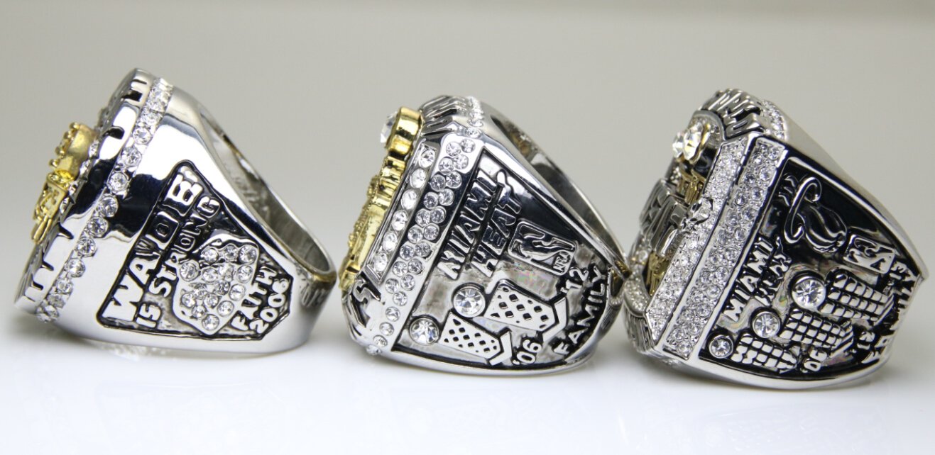 3PCS 2006 2012 2013 Miami Heat NBA rings replica size 10 US James or ...