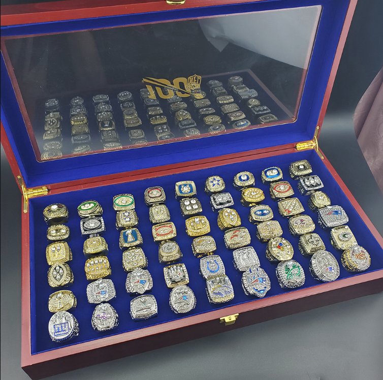 Set 54PCS 1966-2019 NFL Super bowl championship rings 11 size without ...