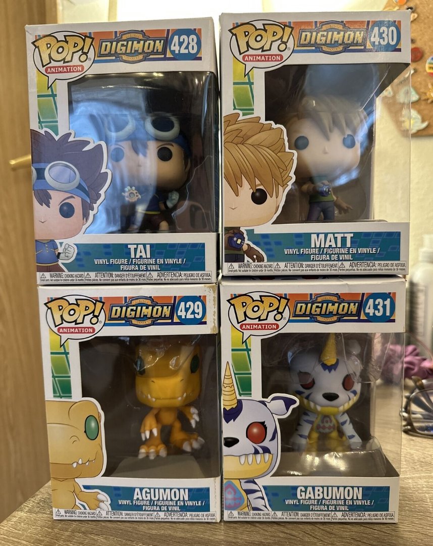 Digimon Funko POP! Animation Set Tai #428, Agumon #429, Matt #430 ...