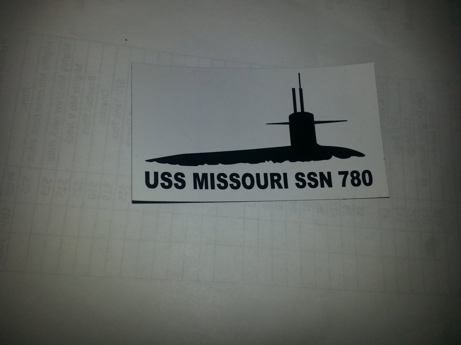 USS Missouri SSN 780 Black & White Magnet