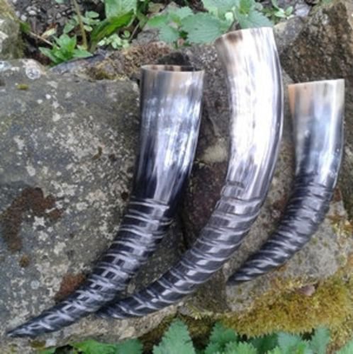 Amazing Screw Finish Viking Drinking Horn for beer, wine, mead, pagan ...