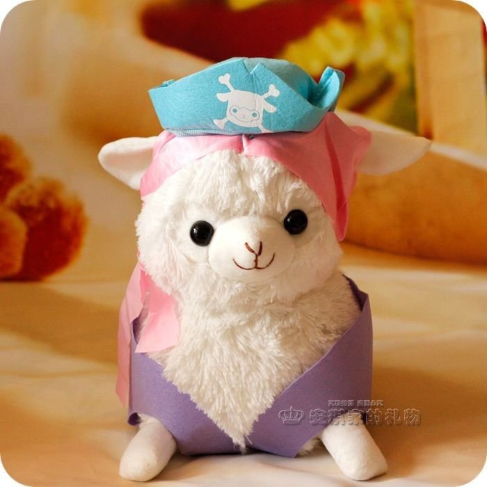New Japan Llama Alpaca Vicuna Arpakasso Alpacasso Pirate Style Cushion Toy White
