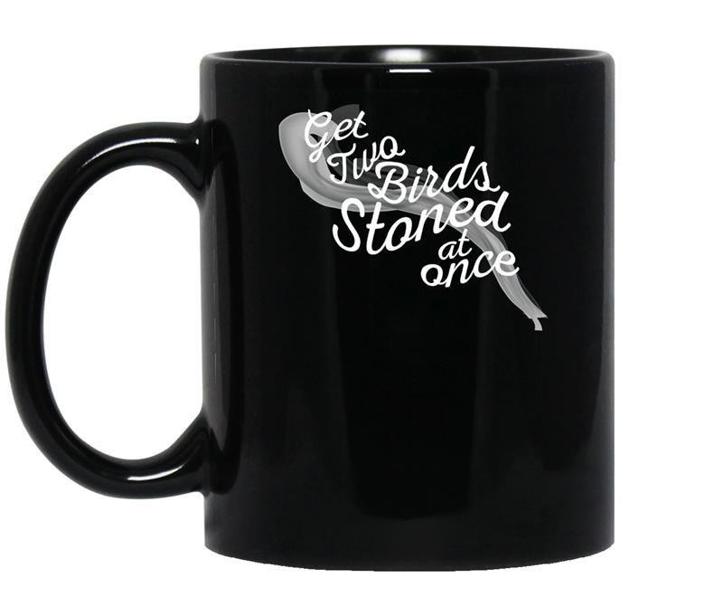 Get 2 birds stoned at once hilarious ricky tpb coffee Mug_Black