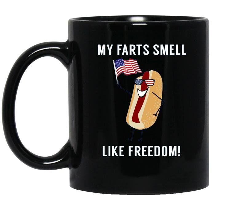 My farts smell like freedom funny patriotic coffee Mug_Black