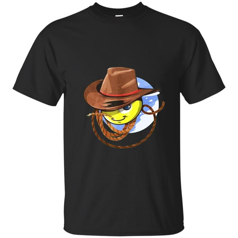 Cowboy rodeo yeehaw emoji cartoon funny t-shirt