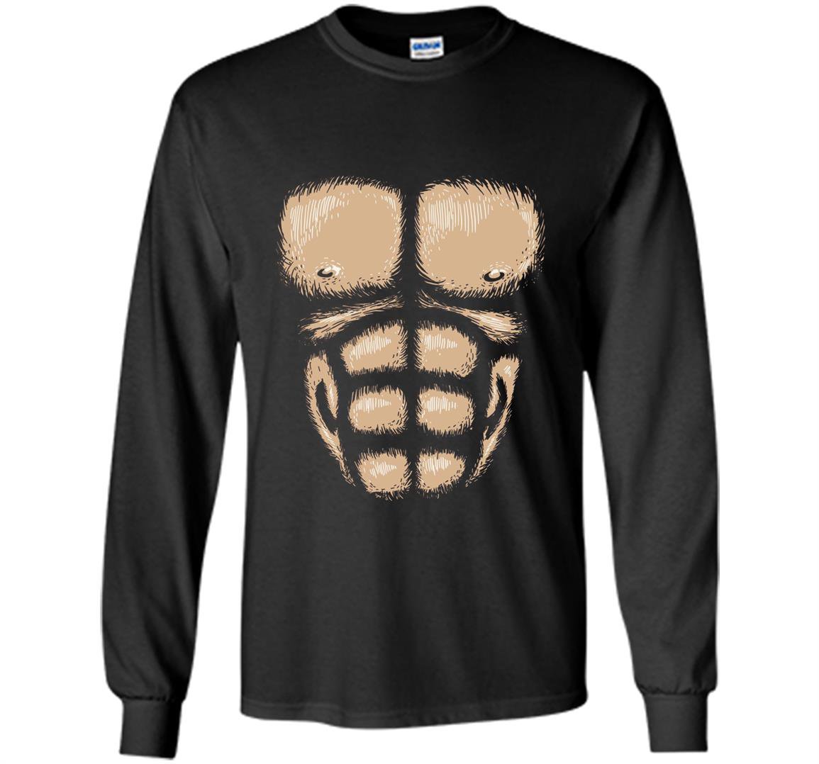 Monkey chest muscles halloween costume gorilla suit Long Sleeve