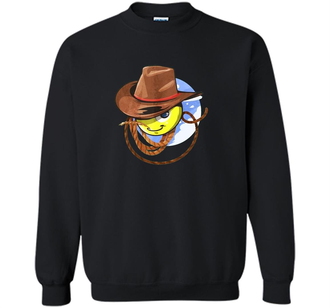 Cowboy rodeo yeehaw emoji cartoon funny Sweatshirt