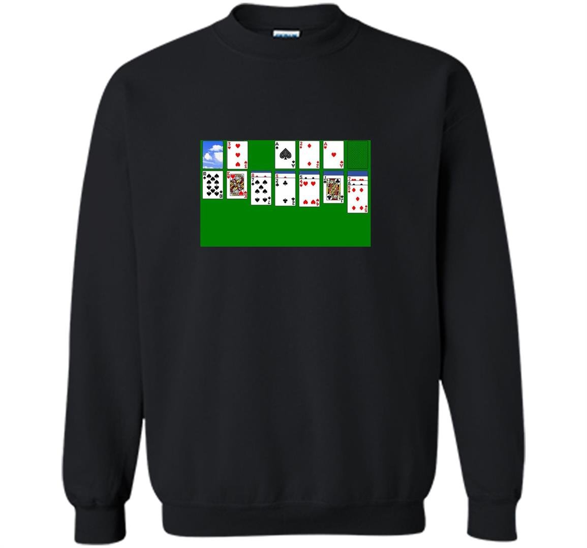 Solitaire retro computer game playing cards Sweatshirt