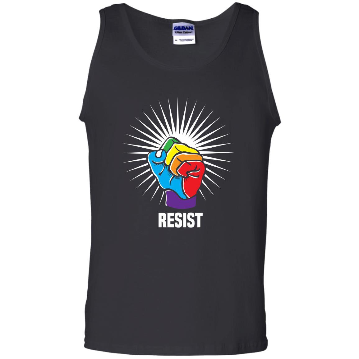 Resist rainbow flag nationa pride march Tank Top