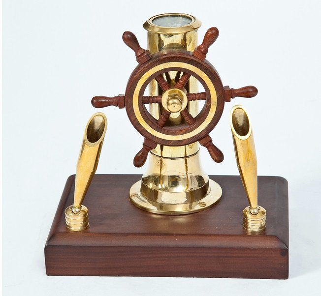 Nautical Ship Wheel Pen Holder