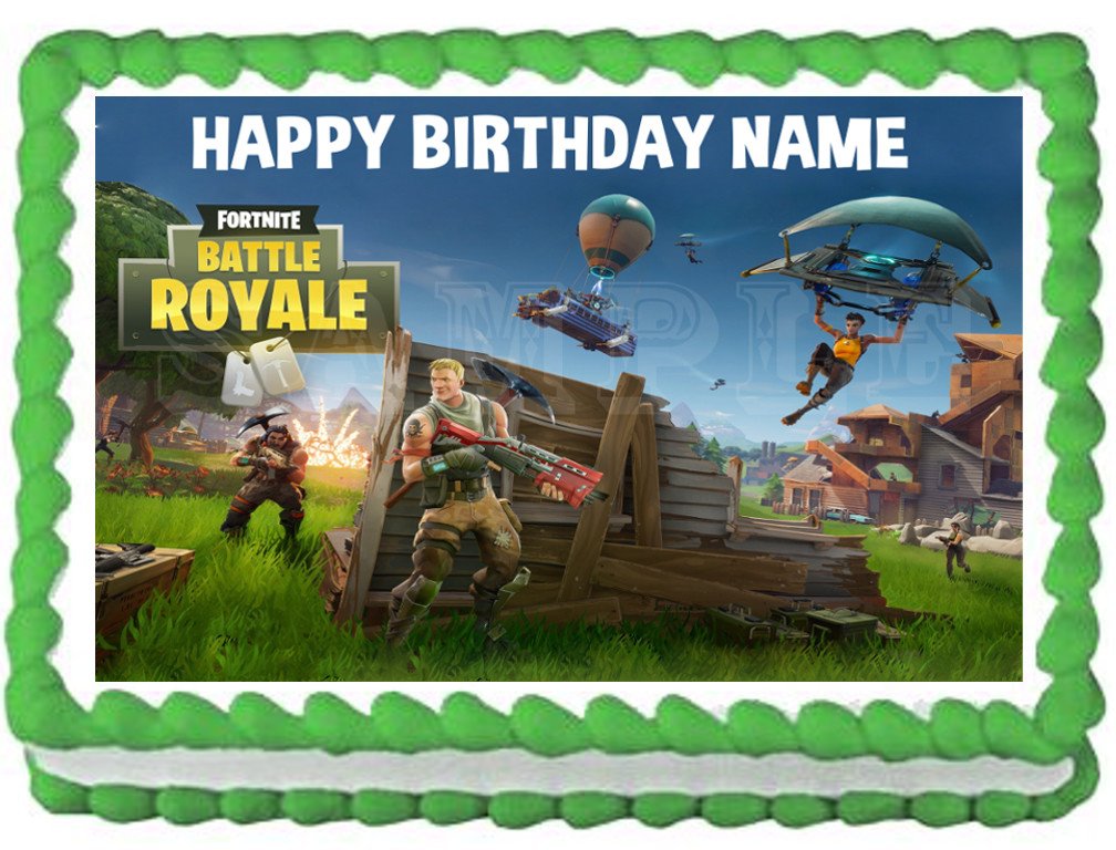FORTNITE Battle Royale Edible Party image cake topper 1/4 sheet (10.5 ...