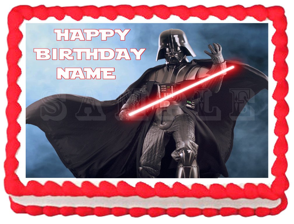 DARTH VADER Edible cake Topper image1/4 sheet (10.5" x 8")