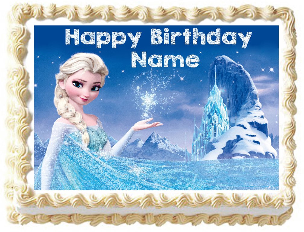 FROZEN ELSA edible cake topper image 1/4 sheet (10.5" x 8")