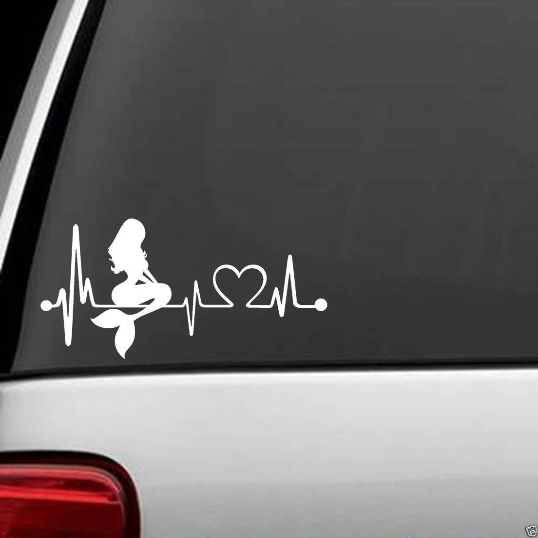 K1023 Mermaid Heartbeat© Lifeline Monitor Screen Decal Sticker Truck ...
