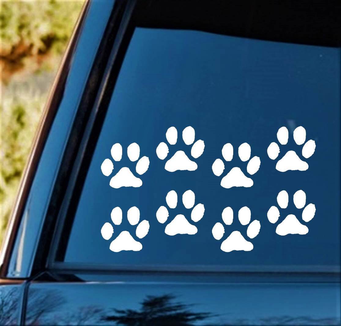 8 Count Dog Paw Decal Sticker *M1144 Pet Gift Accessories