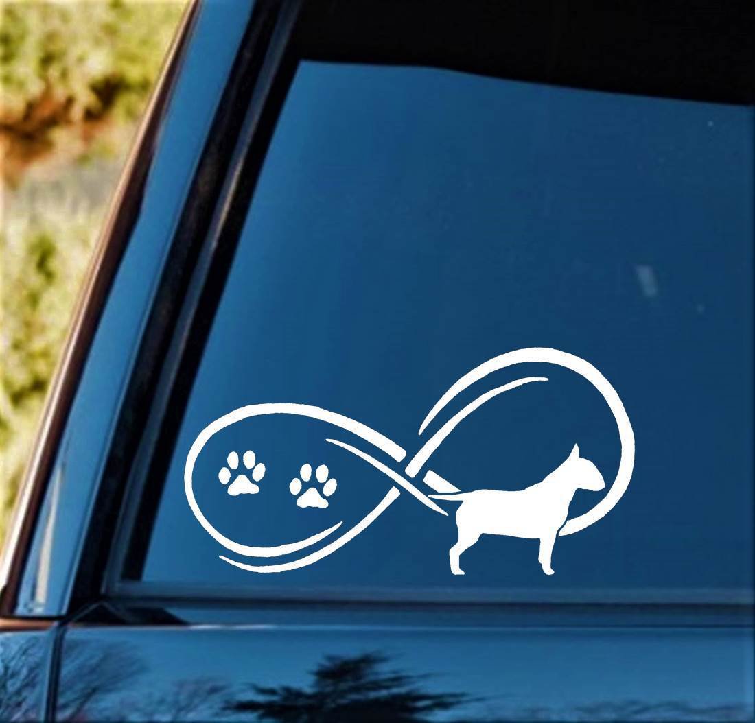 Bull Terrier Infinity Decal Sticker for Car Window Pet Gift Accessory ...