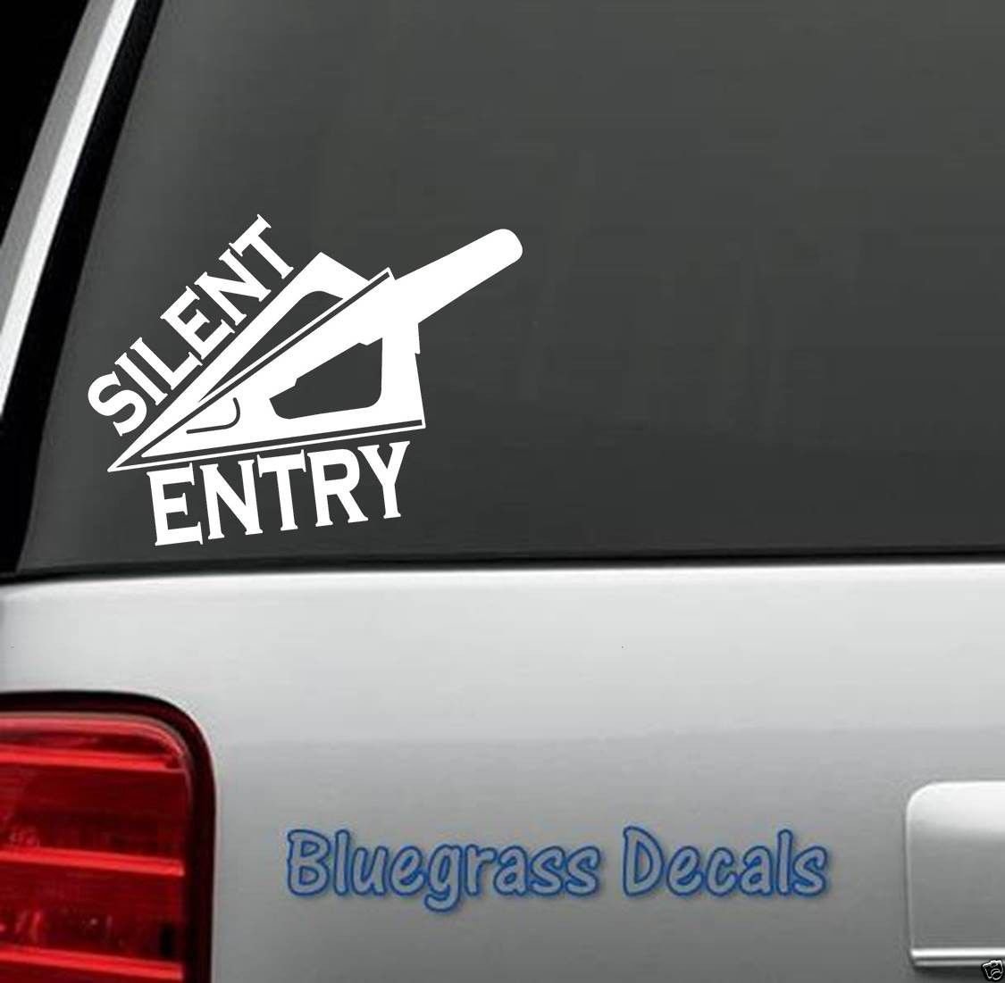 D1062 Silent Entry Decal Sticker Car Truck SUV VAN Compound Bow Arrow ...