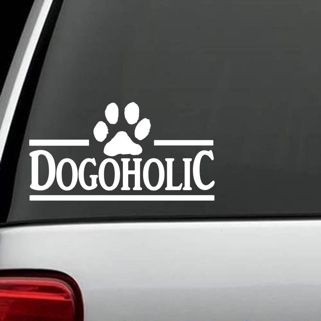 M1012 Dogoholic © Dog Paw Decal Sticker Car Truck SUV Laptop Mirror ...