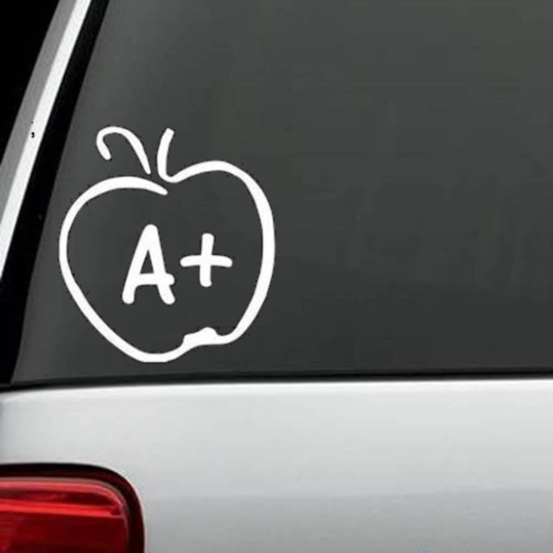 TEACHER APPLE A+ TEACH STICKER VINYL DECAL for WINDOW CHALKBOARD or ...