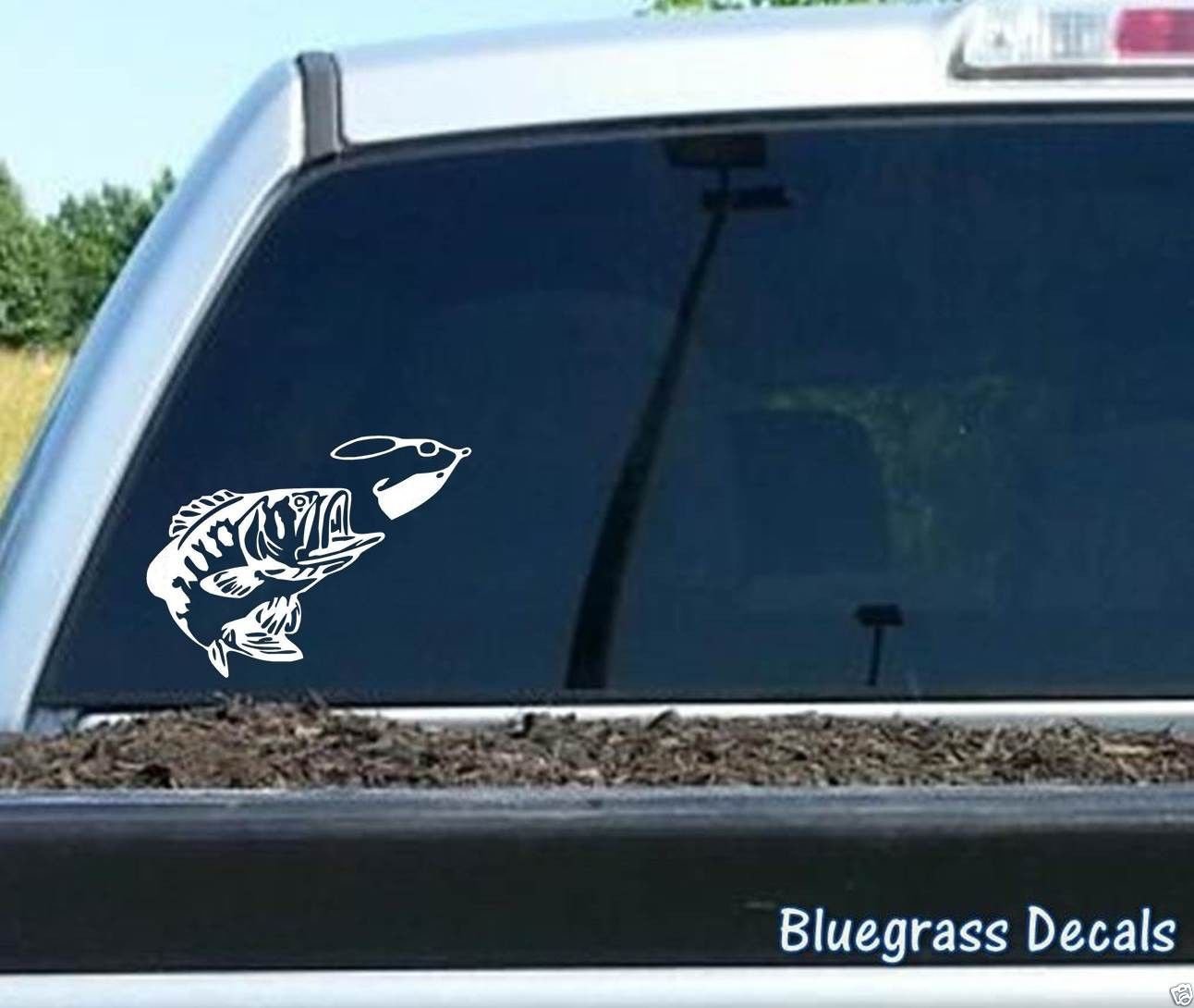 C1028 BASS FISHING SPINNER BAIT WINDOW DECAL STICKER LAPTOP SUV BOAT ...