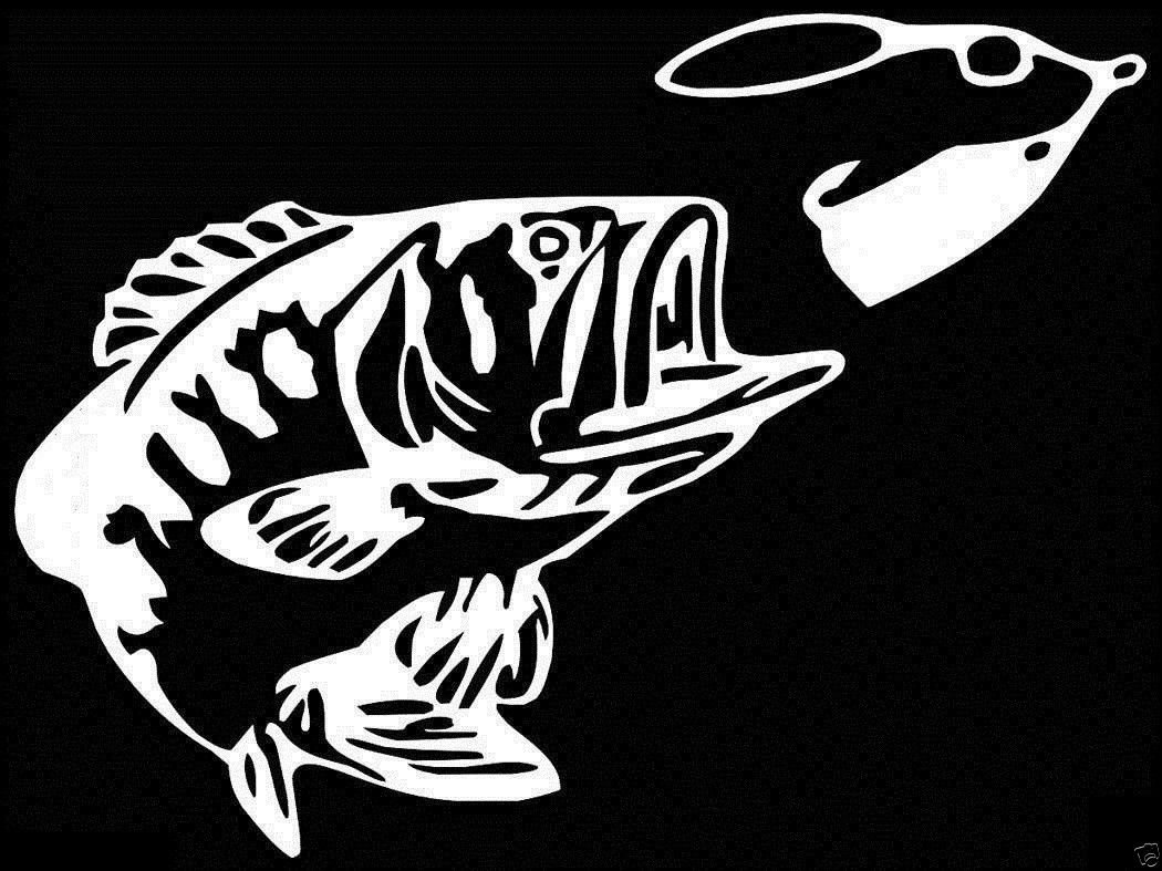 C1028 BASS FISHING SPINNER BAIT WINDOW DECAL STICKER LAPTOP SUV BOAT ...