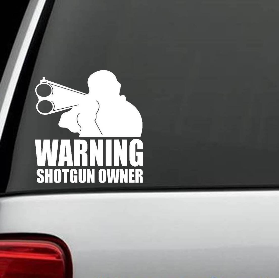 Warning Shotgun Owner Decal Sticker Hunting Ammo Double Barrel Shells ...