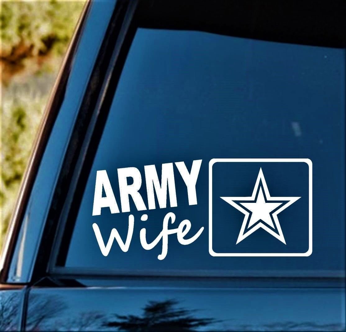 2-COUNT Army Wife Decal Sticker Armed Forces Military Veteran L1041 USA ...