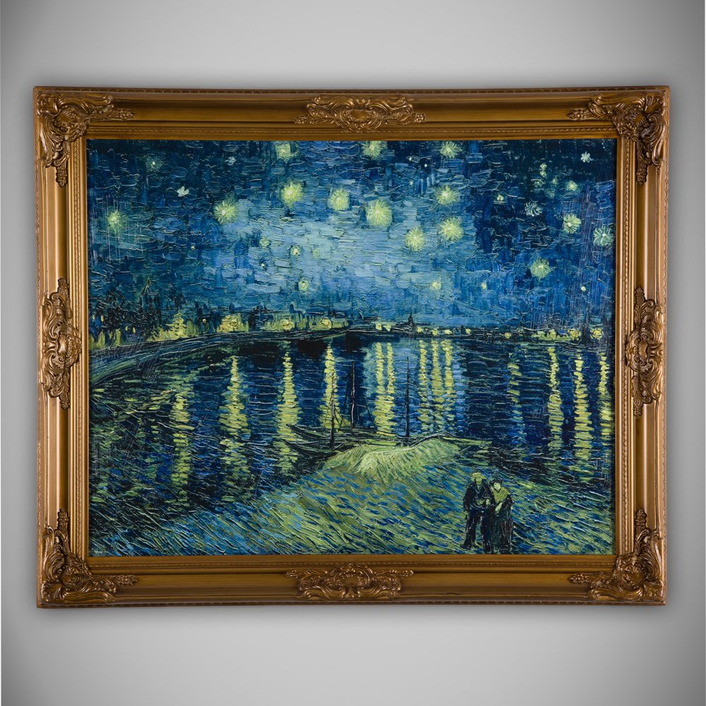 Van Gogh Starry Night over Rone Gold Frame 30"X36"