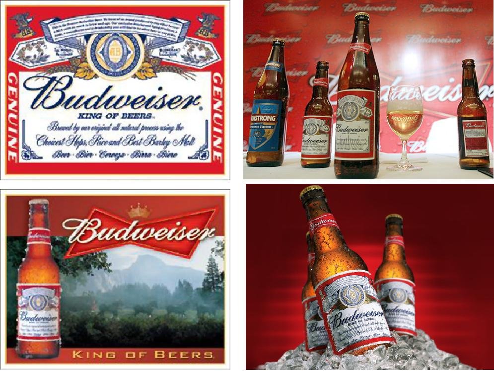 Lot Of 4 Budweiser Beer Fabric Panel Quilt Squares