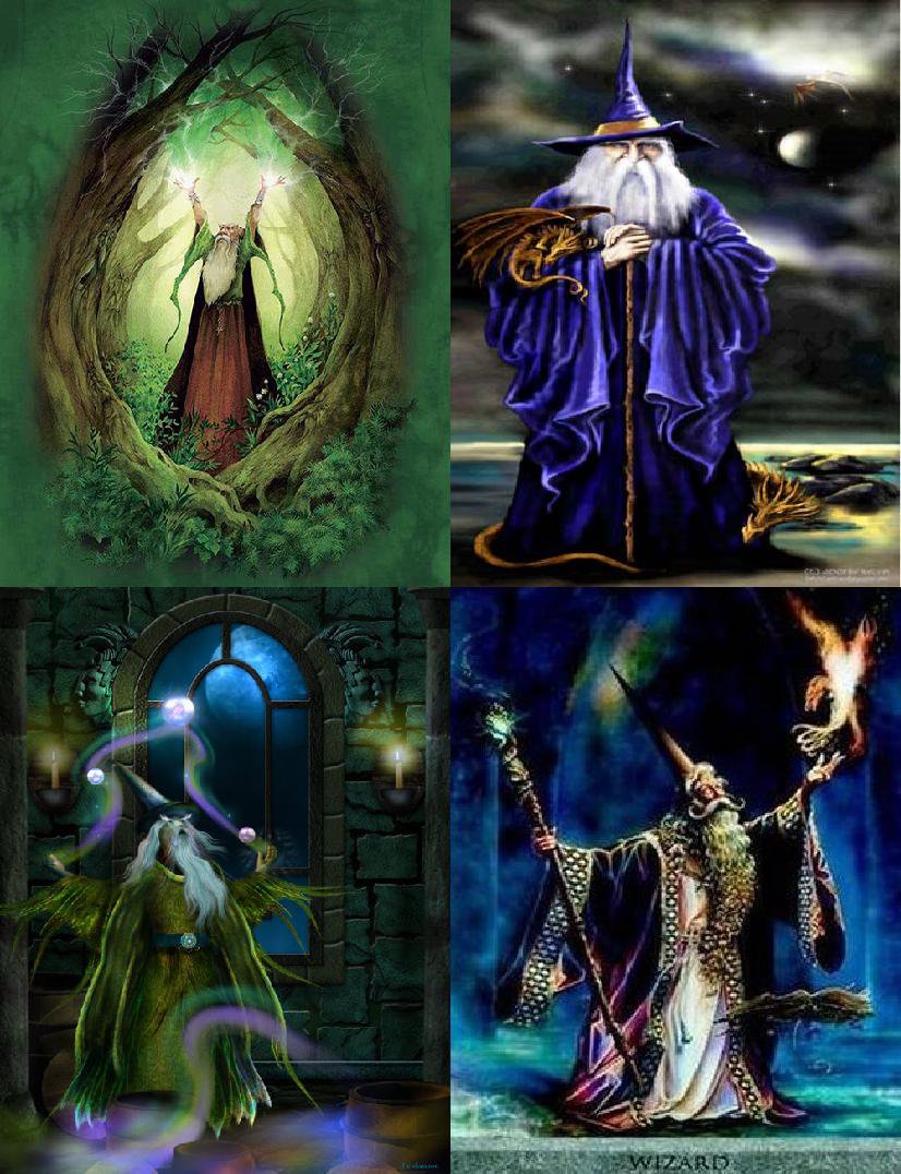 Lot Of 4 Wizard Fabric Panel Quilt Squares