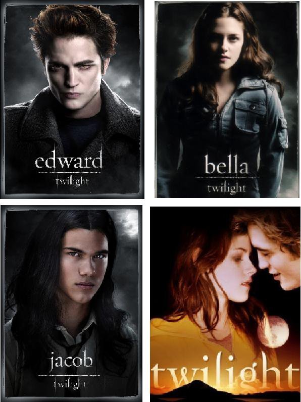 Lot Of 12 Twilight Fabric Panel Quilt Squares