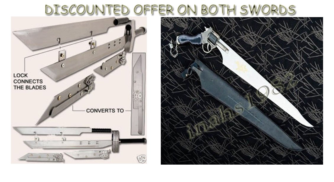 Advent Buster + FUNCTIONAL Gunblade Swords W / Stands