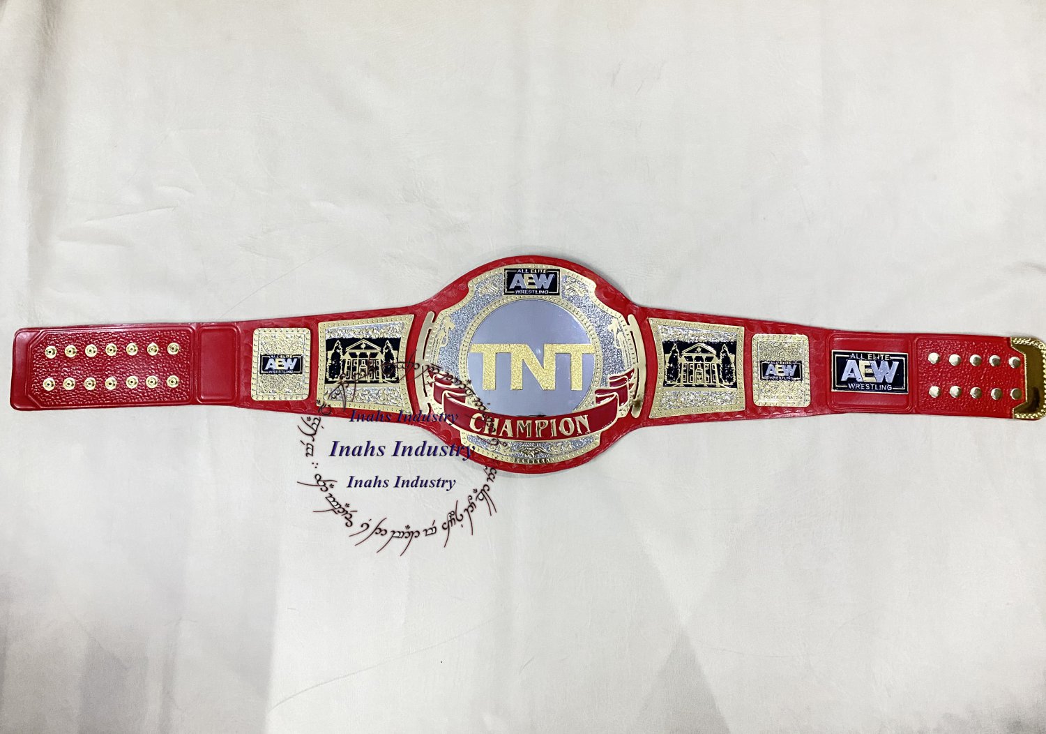 AEW TNT Championship Title Wrestling Leather Belt 4mm Zinc Plates