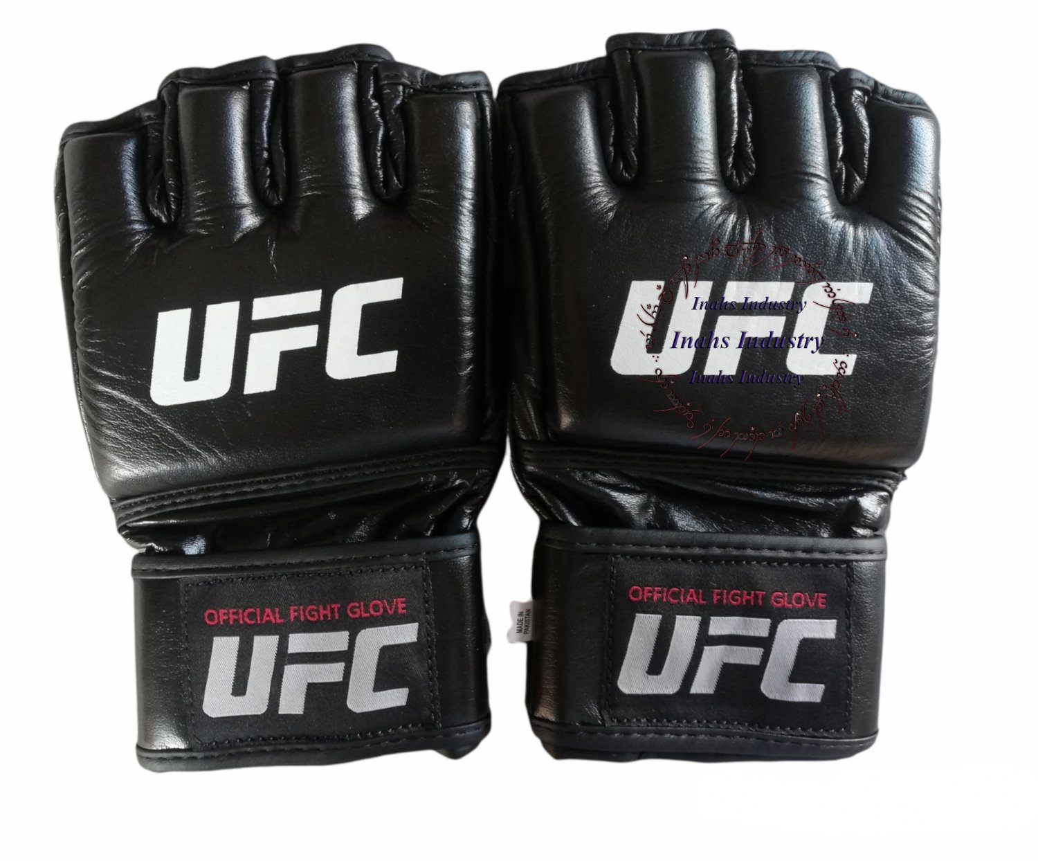 UFC MMA Black Fighting Boxing Leather Gloves