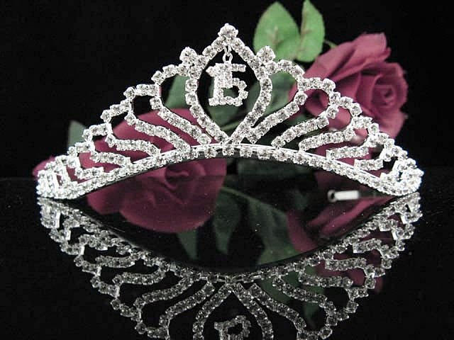 Cute 15 or 16 Birthday Tiara;Silver Crystal Occasion Tiara;Fancy ...