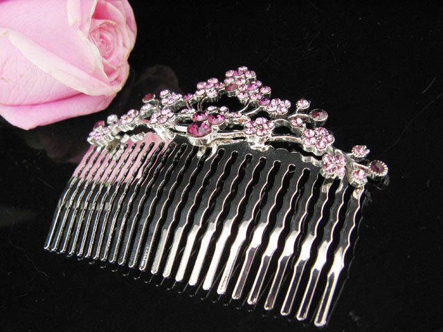 Fancy Floral hair comb;Bridal crystal comb ;wedding tiara;bride ...